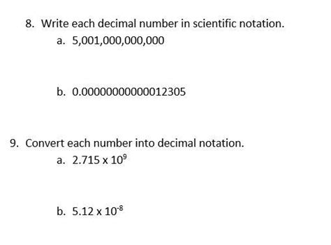 Solved 8 Write Each Decimal Number In Scientific Notation