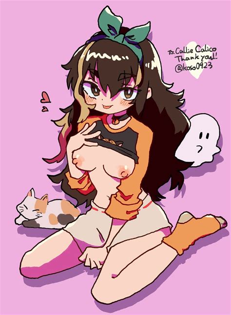 Rule 34 1girls Breasts Out Callie Calico Vtuber Collar Female