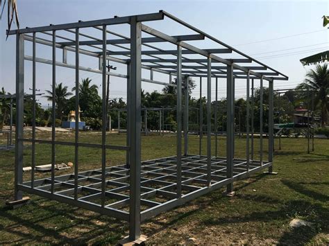 โครงเหล็ก บ้านน็อคดาวน์ ขนาด 3x6 เมตร แบบ 2 หลังคาทรง Modern