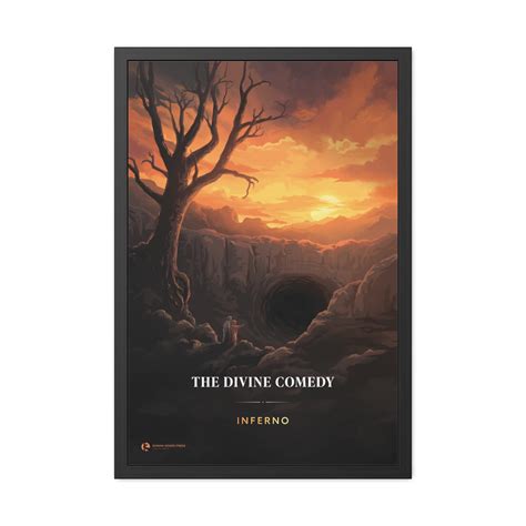 Dantes Divine Comedy • Inferno Poster With Wood Frame Roman Roads Press