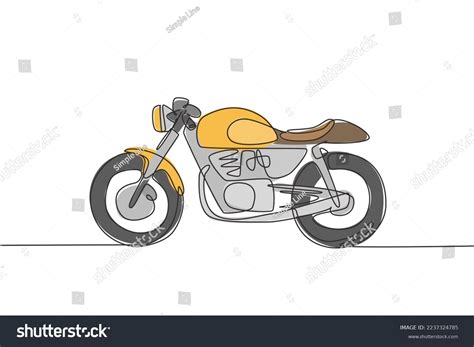 One Continuous Line Drawing Retro Old Stock Vector Royalty Free 2237324785 Shutterstock