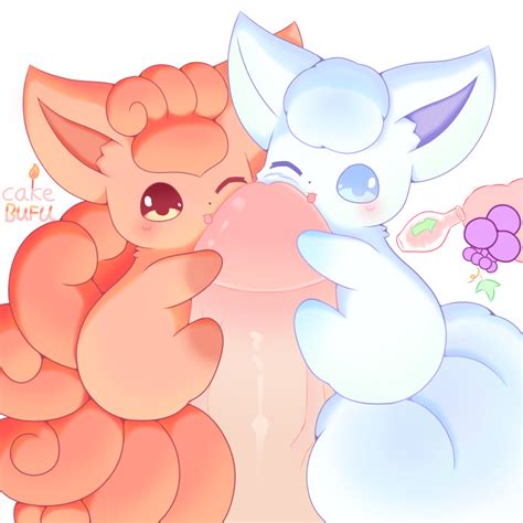 Rule 34 Alolan Form Alolan Vulpix Blue Eyes Brown Body Cakebufu Canid