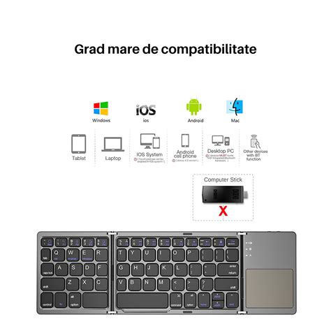 Tastatura Pliabila Spectrumpoint® Wireless Bluetooth Touchpad
