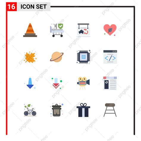 Mobile Ui Interface Vector Hd Images Mobile Interface Flat Color Set Of 16 Pictograms Of Autumn