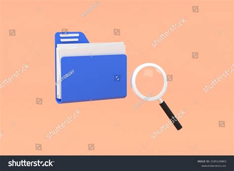 3d Folder Icon Magnifying Glass Open Stock Illustration 2185120863 Shutterstock