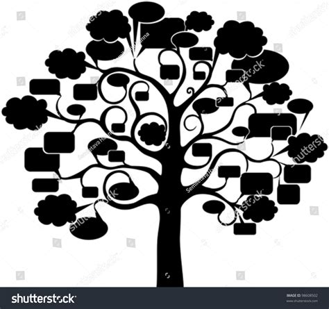 Tree Speech Bubble Isolated On White Stock Vector Royalty Free