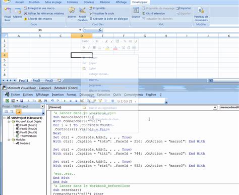 [toutes versions] associer une macro à la touche clavier menu contextuel macros et vba excel