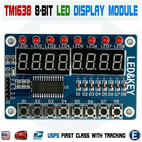 8 Bit Digital Led Tube 8 Bit Tm1638 Key Display Module For Avr Arduino Usa Ebay