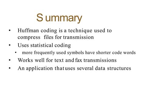 Applications Of Huffman Coding Dcdr Ppt