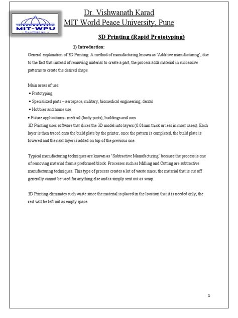 3d Printing Guide For Prototyping And Specialized Parts Pdf 3 D Printing Secondary Sector