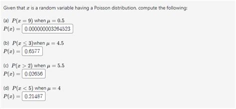Solved Given That X ﻿is A Random Variable Having A Poisson