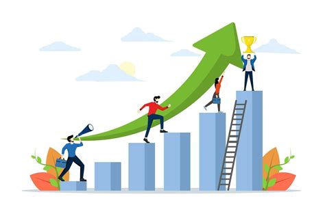 Concept Of Achieving Goal In Business People Running To Their Goal