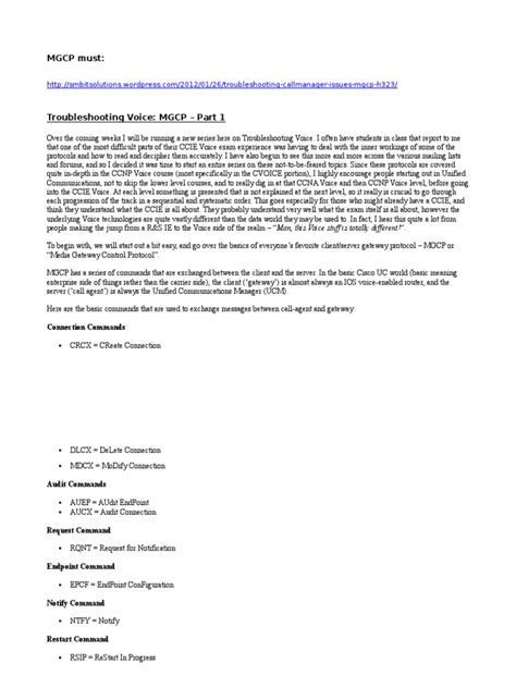 Cisco Mgcp Understanding Pdf Internet Protocols Computer Architecture