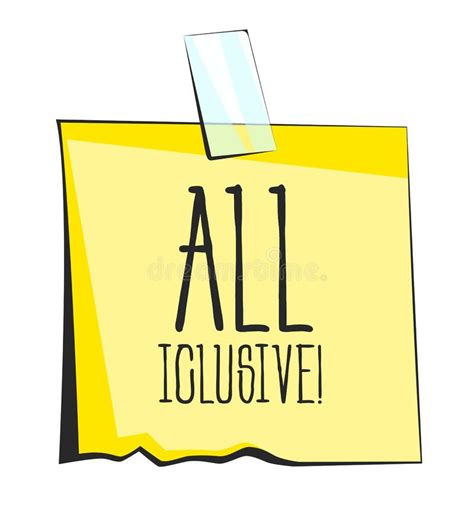 Yellow Sticky Note With Scotch Tape All Inclusive Lettering Stock