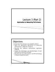 Lecture Part Approaches To Measuring Performance Pdf Approaches To Measuring Performance