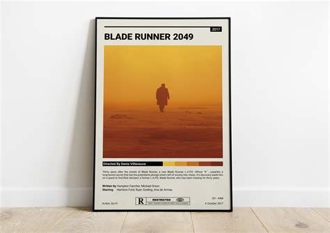 Blade Runner 2049 Movie Poster Retro Movie Poster Sci Fi Etsy