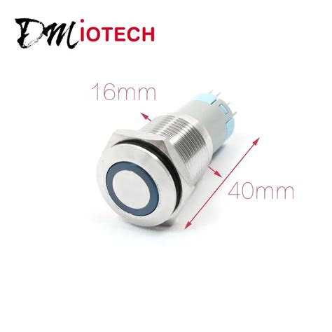 Aliexpress Com Buy 12V Blue LED Lamp 5 Pin 1NO 1NC Momentary 16mm Metal Push Button Switch