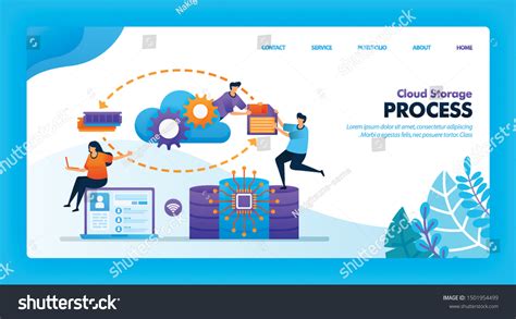 Landing Page Vector Design Cloud Storage Stock Vector Royalty Free Shutterstock