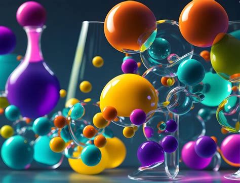 Premium Ai Image On Glass Model Of Colorful Molecules Background Ai Generated