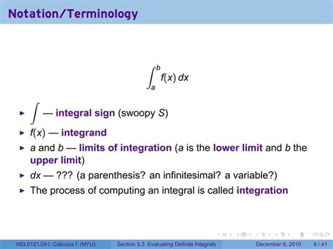 Lesson 25 Evaluating Definite Integrals Section 041 Slides Ppt