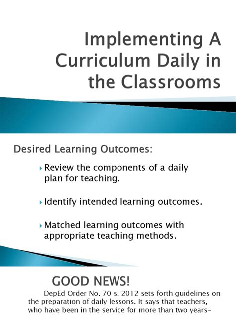 implementing curriculum pdf lesson plan learning