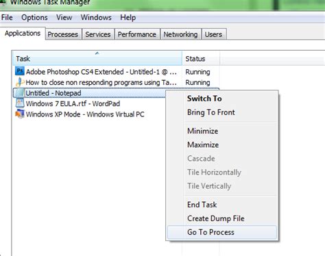 How To Close Non Responding Programs With Task Manager