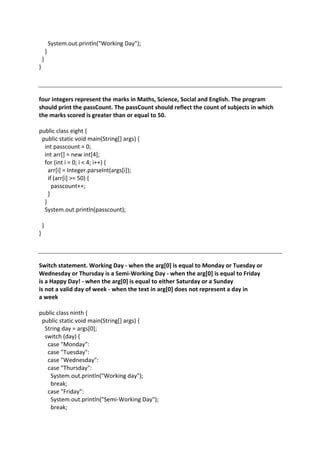 JAVA PRACTICE QUESTIONS V Pdf Programming Languages Computing