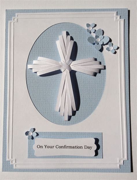 Confirmation Cards To Make Pictura Blue Dove And Colorful Dots Border
