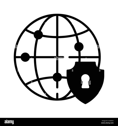 A Secure Network Icon Symbolizes Protected Connectivity And Cybersecurity Measures Stock Vector