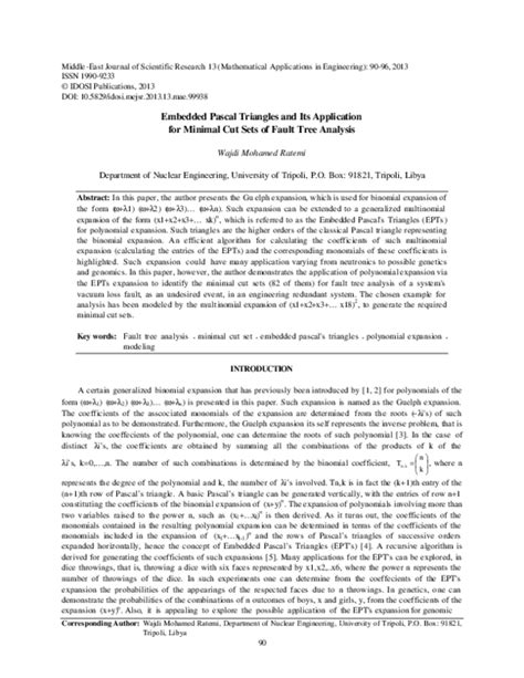 Pdf Finding Minimal Cut Sets In A Fault Tree