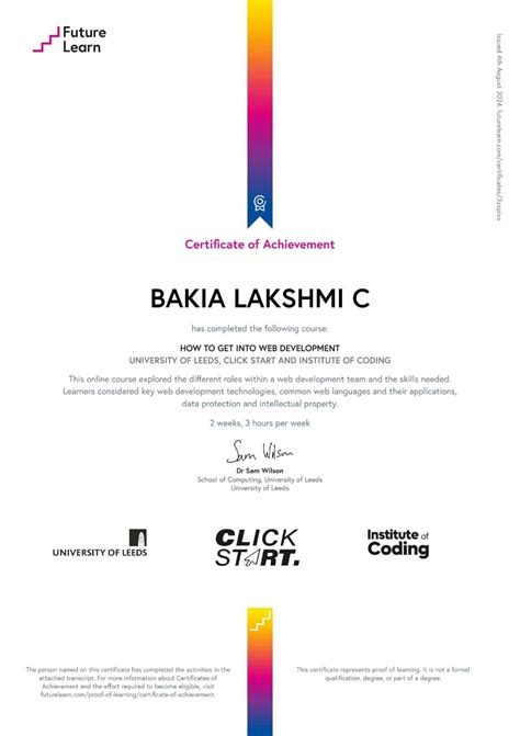 bakia lakshmi on linkedin webdevelopment coding futurelearn