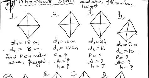 AIIMIIT education by naveen rachuri: rhombus sums worksheet 8th cbse ...