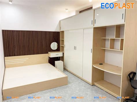 Bộ Nội Thất Nhựa Ecoplast Phòng Ngủ Màu Gỗ Xoan Xưởng Nội Thất