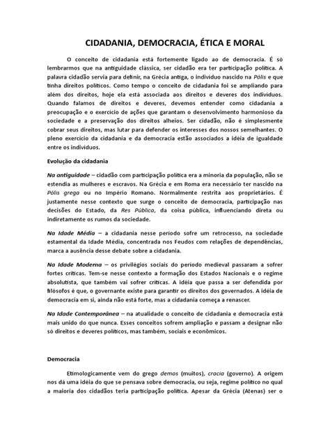 Cidadania E Democracia Pdf Cidadania Democracia
