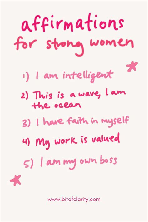 67 Positive Affirmations For Strong Women Affirmations Self Love