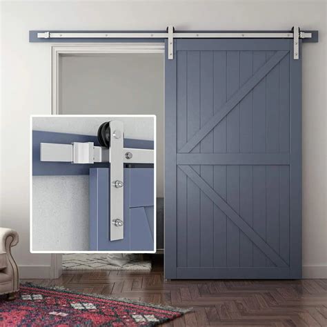 Brushed Nickel Barn Door Hardware Kit