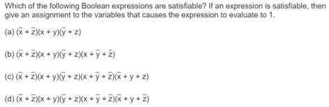 Solved Which Of The Following Boolean Expressions Are