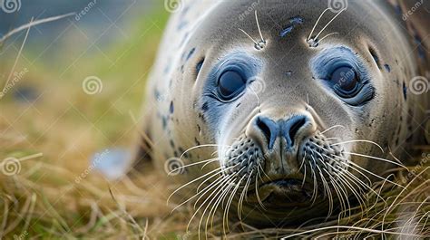 Close Up Of Seals Face While On Land Stock Illustration Illustration