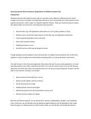 Winsec V ISM Lab Docx Securing Internet Client And Server Applications On Windows Systems