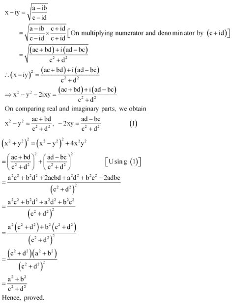 NCERT Solutions For Class Maths Chapter Complex Numbers And Quadratic Equations