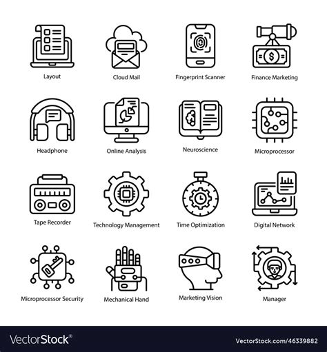 Technology Outline Icon Design Royalty Free Vector Image