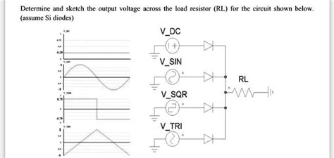 Solved Determine And Sketch The Output Voltage Across The Load Resistor Rl For The Circuit