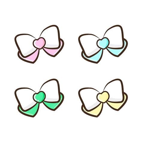 귀여운 로고 디자인 리본 그리기 벡터 프리미엄 벡터