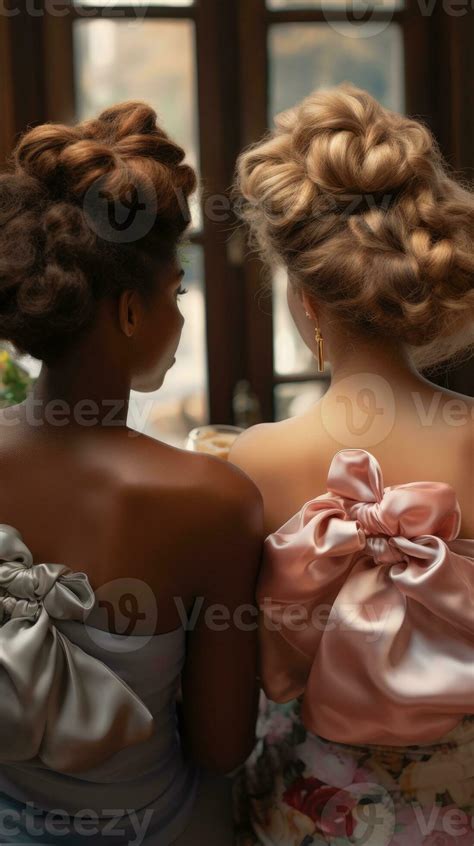 Back View Of Two Female Modal Generative AI Stock Photo At Vecteezy