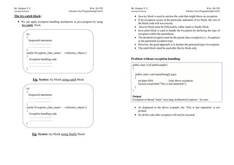 Bsc Iiivi Sem Advance Java Unit1 Exception Handling