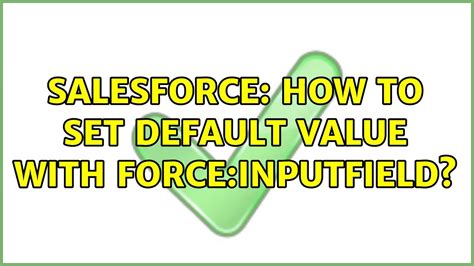 Salesforce How To Set Default Value With Forceinputfield Youtube