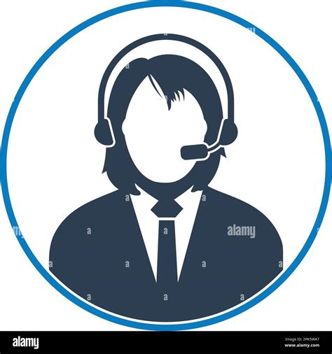 Female Customer Service Icon Flat Style Vector Eps Stock Vector Image