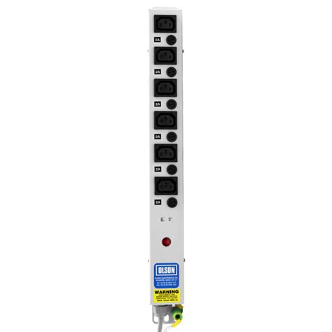 6 Way 10A IEC C13 Sockets Individually Fused Neon 13A Plug PDU Olson Direct
