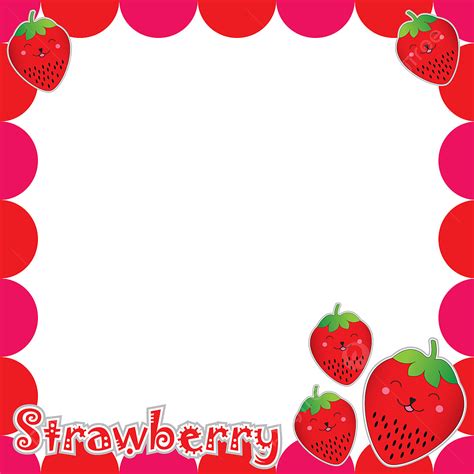 종이 문구 아이의 귀여운 딸기 프레임 만화 그림 엽서 편지지 메모 일러스트 과일 벡터 배경 Png 일러스트 및 벡터 에 대한 무료 다운로드 Pngtree