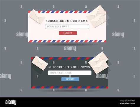 Subscribe To Newsletter Form For Web And Mobile Applications In Two Flat Styles With Envelopes